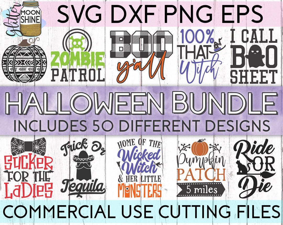 Huge Halloween Bundle of 50 Svg Dxf Png Eps Files for Cutting Machines ...