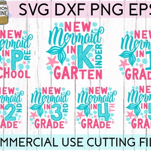 New Mermaid in School Bundle Svg Eps Png Cutting Files for - Etsy