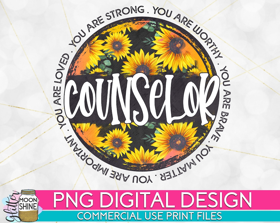 Counselor Sunflower Circle PNG Print File for Sublimation or Print ...