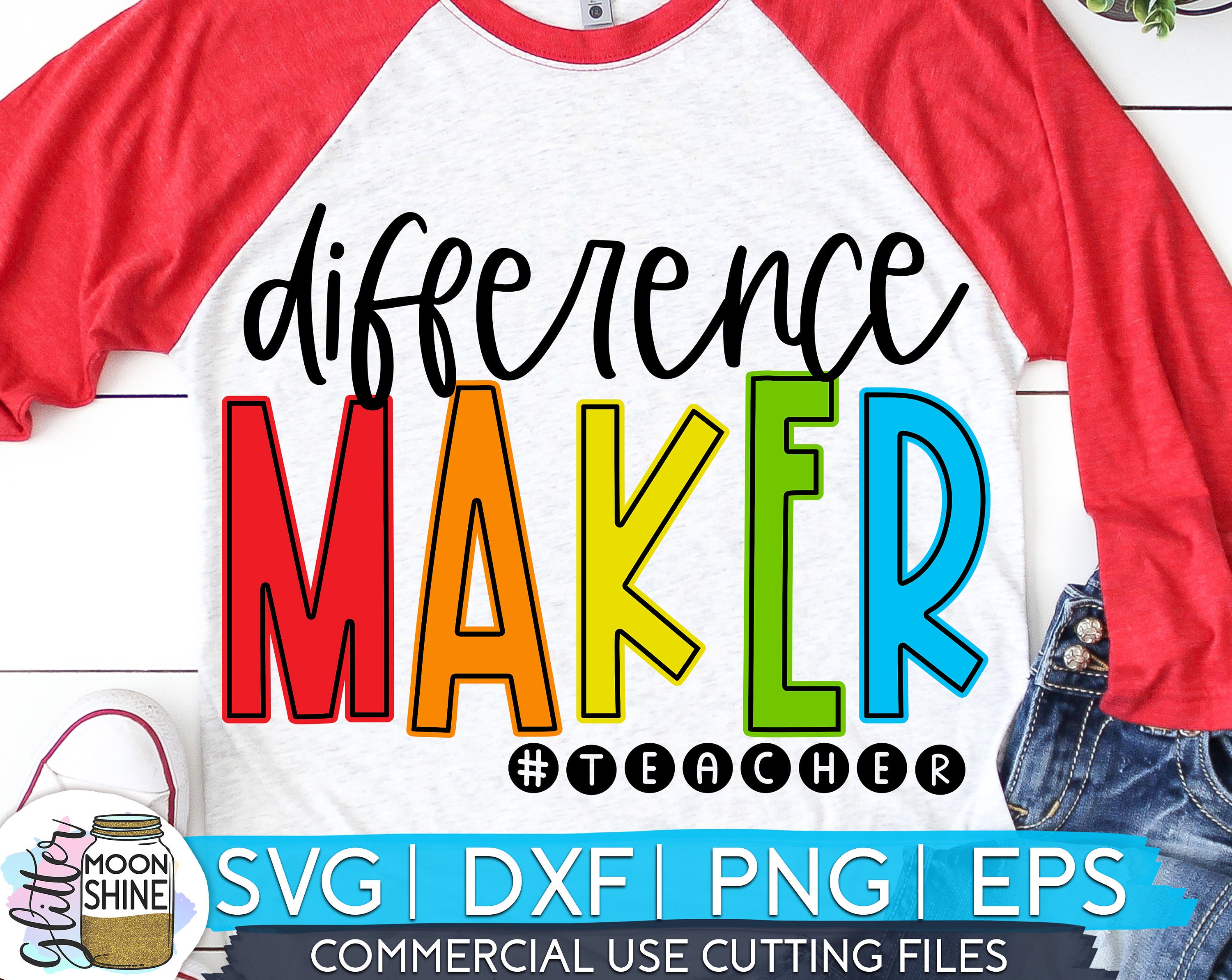 Difference Maker Teacher Svg Eps Dxf Png Cutting Files for - Etsy