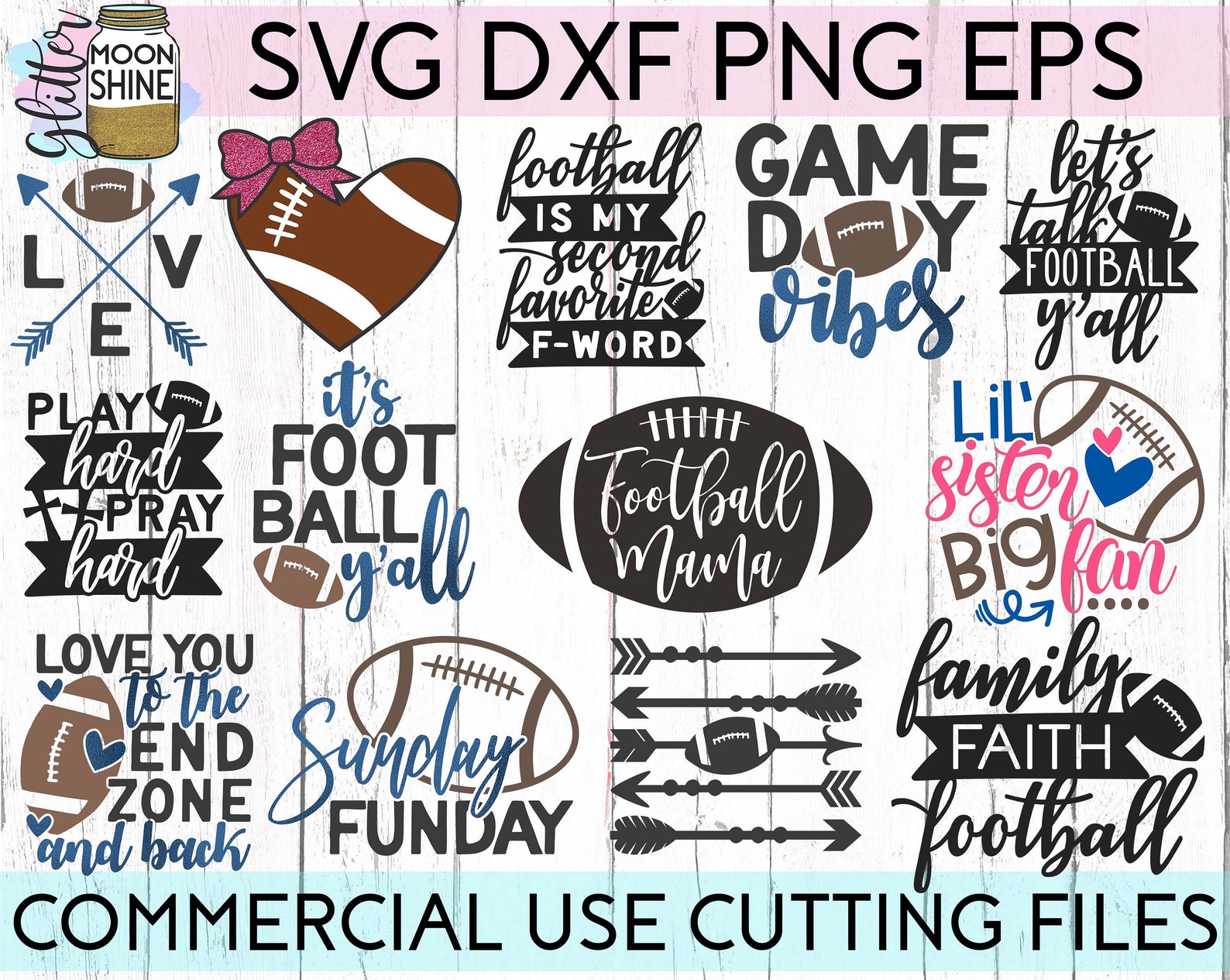 Funny Football Bundle of 32 Svg Eps Dxf Png Files for Cutting - Etsy