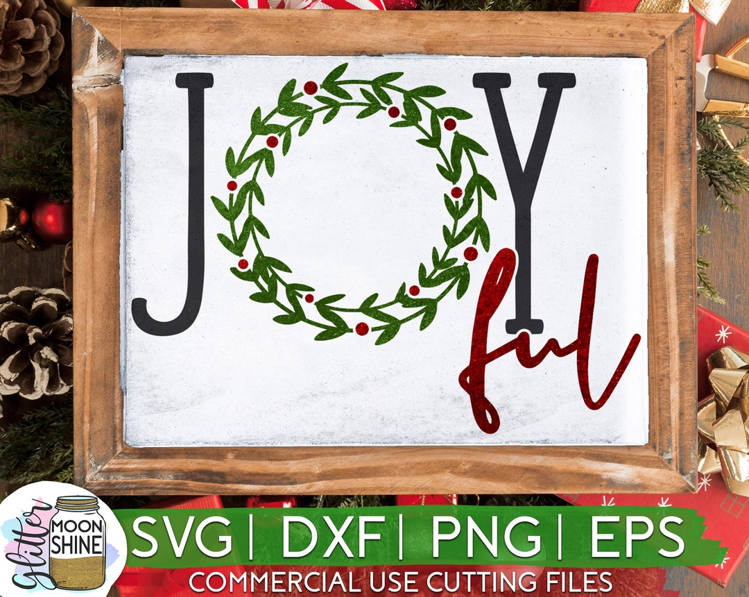 Joyful Wreath Svg Eps Dxf Png Cutting Files for Silhouette Cameo Cricut ...
