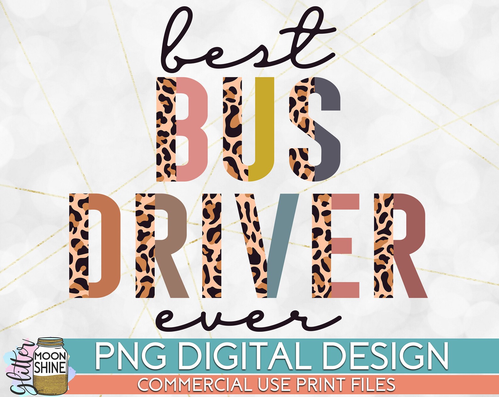 Best Bus Driver Ever Half Leopard PNG Print File for - Etsy