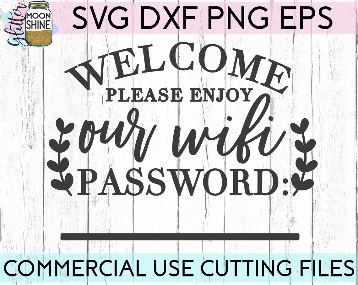 WIFI Password Sign Svg Eps Dxf Png Files for Cutting Machines - Etsy