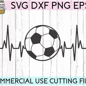 Soccer Heartbeat Svg Eps Png Dxf Cutting Files for Silhouette Cameo ...