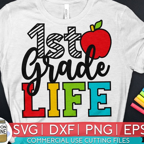 1st Grade Svg First Grade Design Teacher Svg Back to School - Etsy