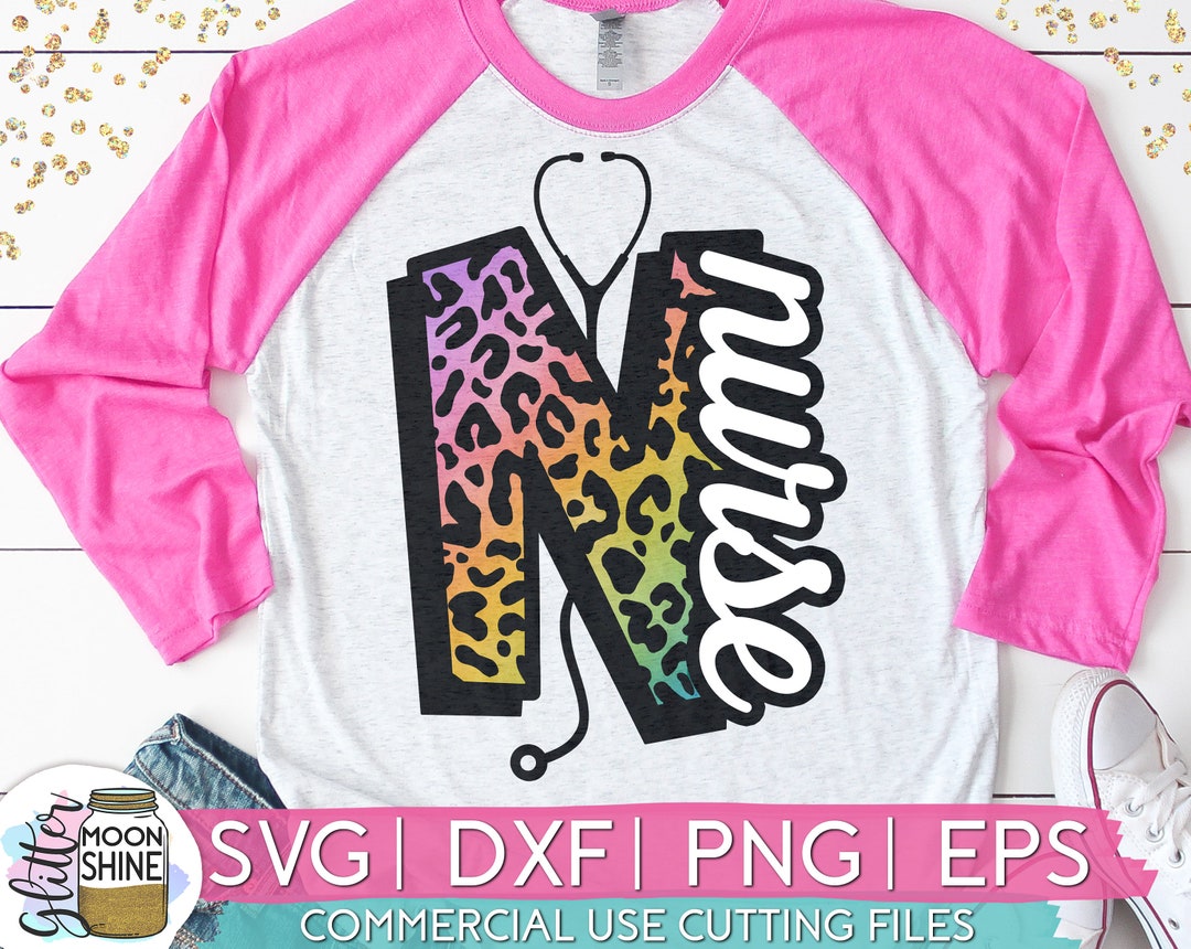 Leopard Print Nurse Svg Eps Dxf Png Files for Cutting Machines Cameo ...