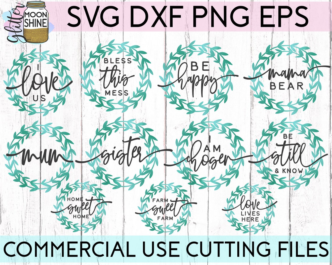 Rustic Wreath Bundle of 46 Svg Eps Dxf Png Files for Cutting | Etsy