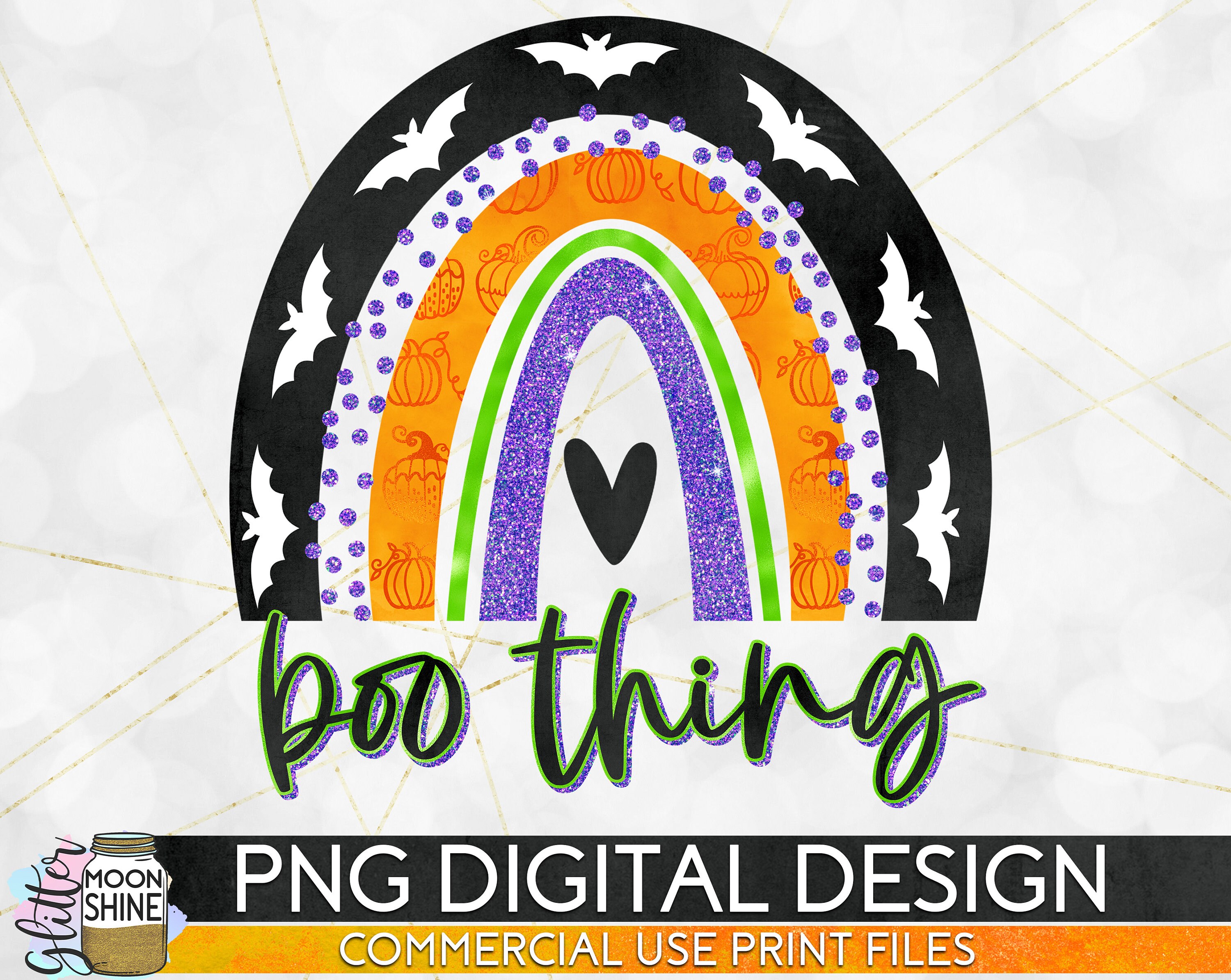 Boo Thing Halloween Rainbow PNG Print File for Sublimation or Print ...