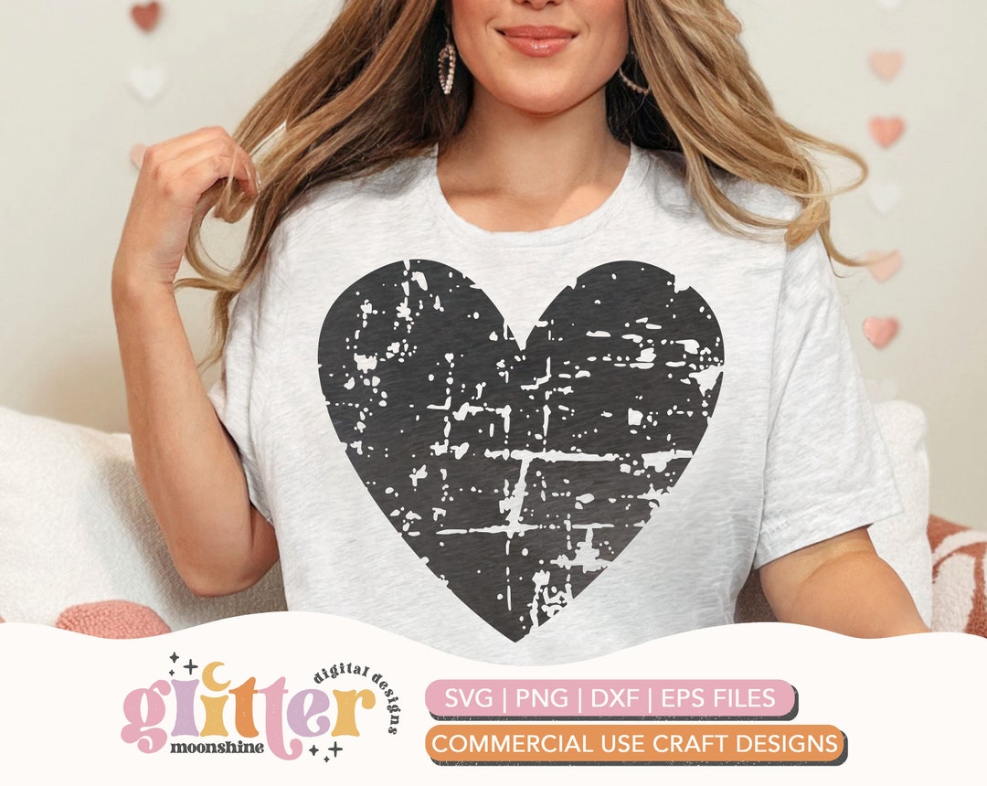 Distressed Heart Svg Eps Dxf Png Files for Cutting Machines Cameo ...