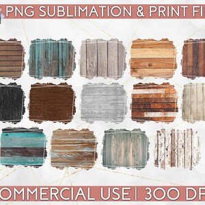 Rustic Wood Sublimation Background Bundle of 42 PNG Print File for ...