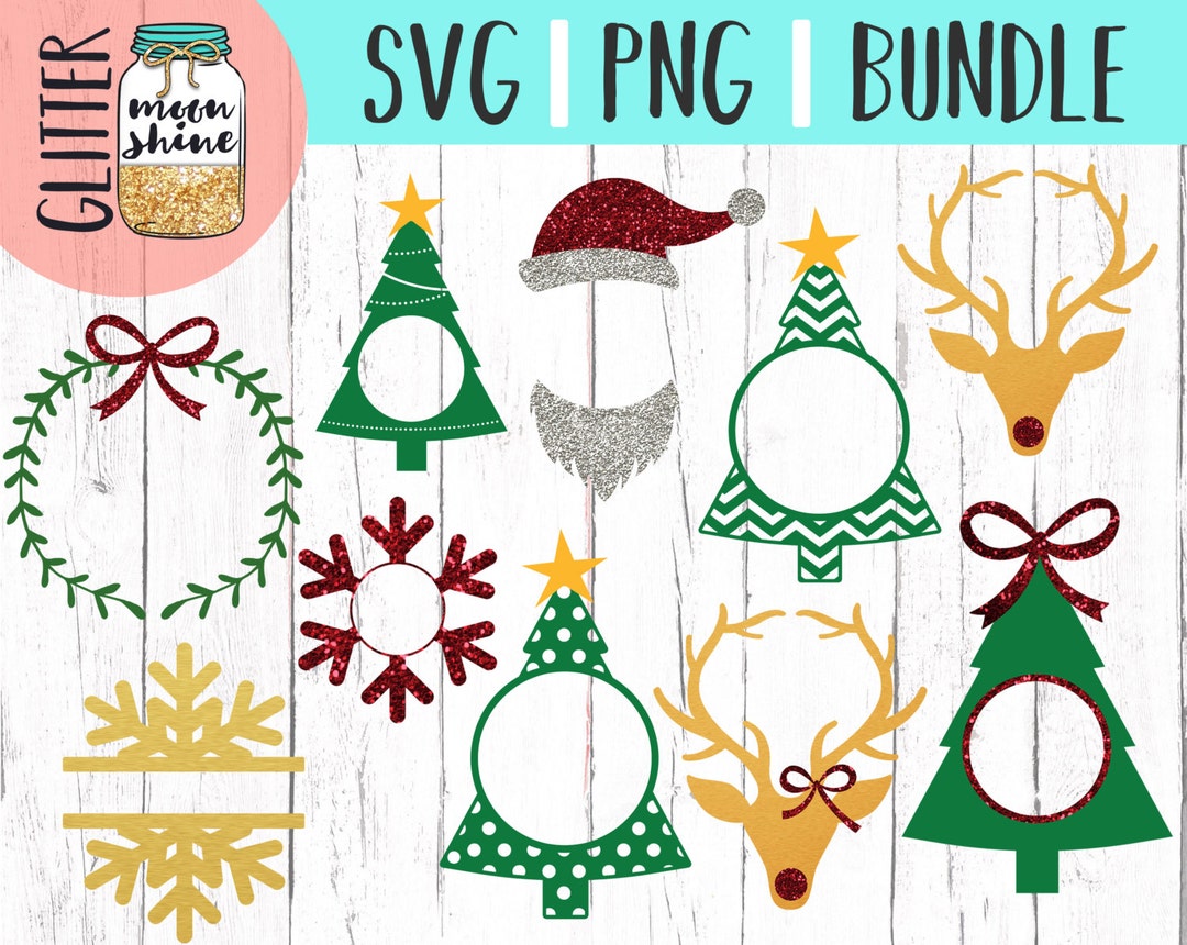 Christmas Monogram Frame Designs Bundle Svg Dxf Eps Png Files for ...