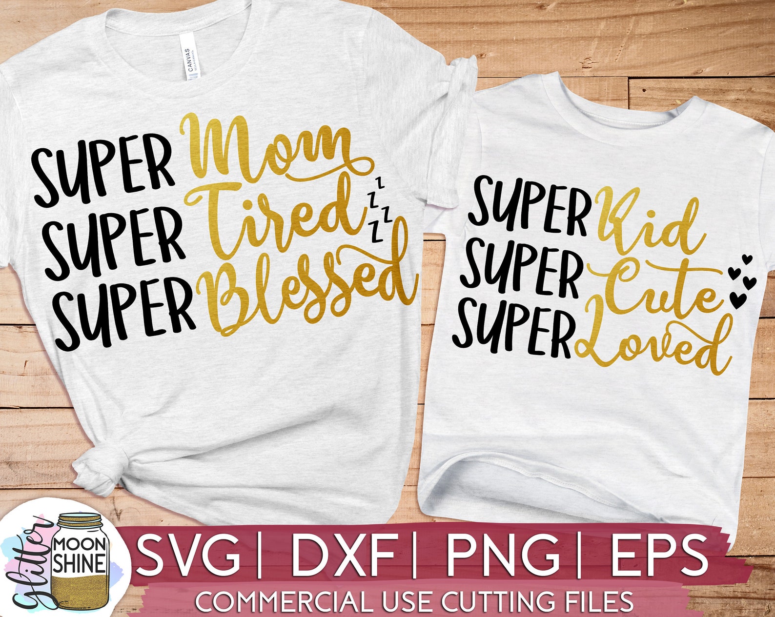Super Mom Super Kid Set of 2 Svg Eps Dxf Png Files for Cutting | Etsy