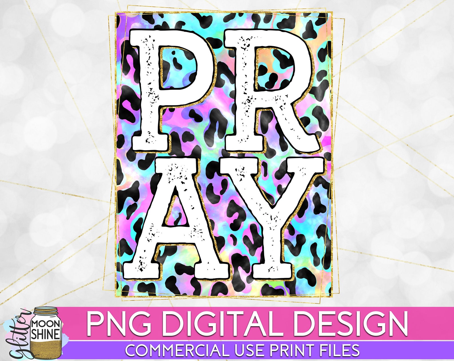 Pray Colorful Leopard PNG Print File for Sublimation or Print - Etsy
