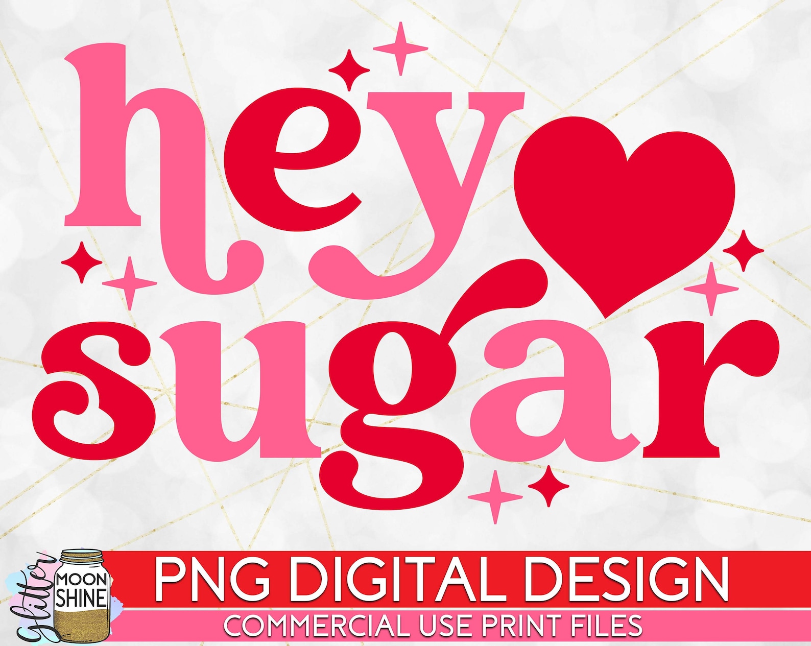Hey Sugar Retro Sparkle PNG Print File for Sublimation or - Etsy