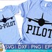 Pilot and Co-pilot Set of 2 Svg Eps Dxf Png Files for Cutting Machines ...