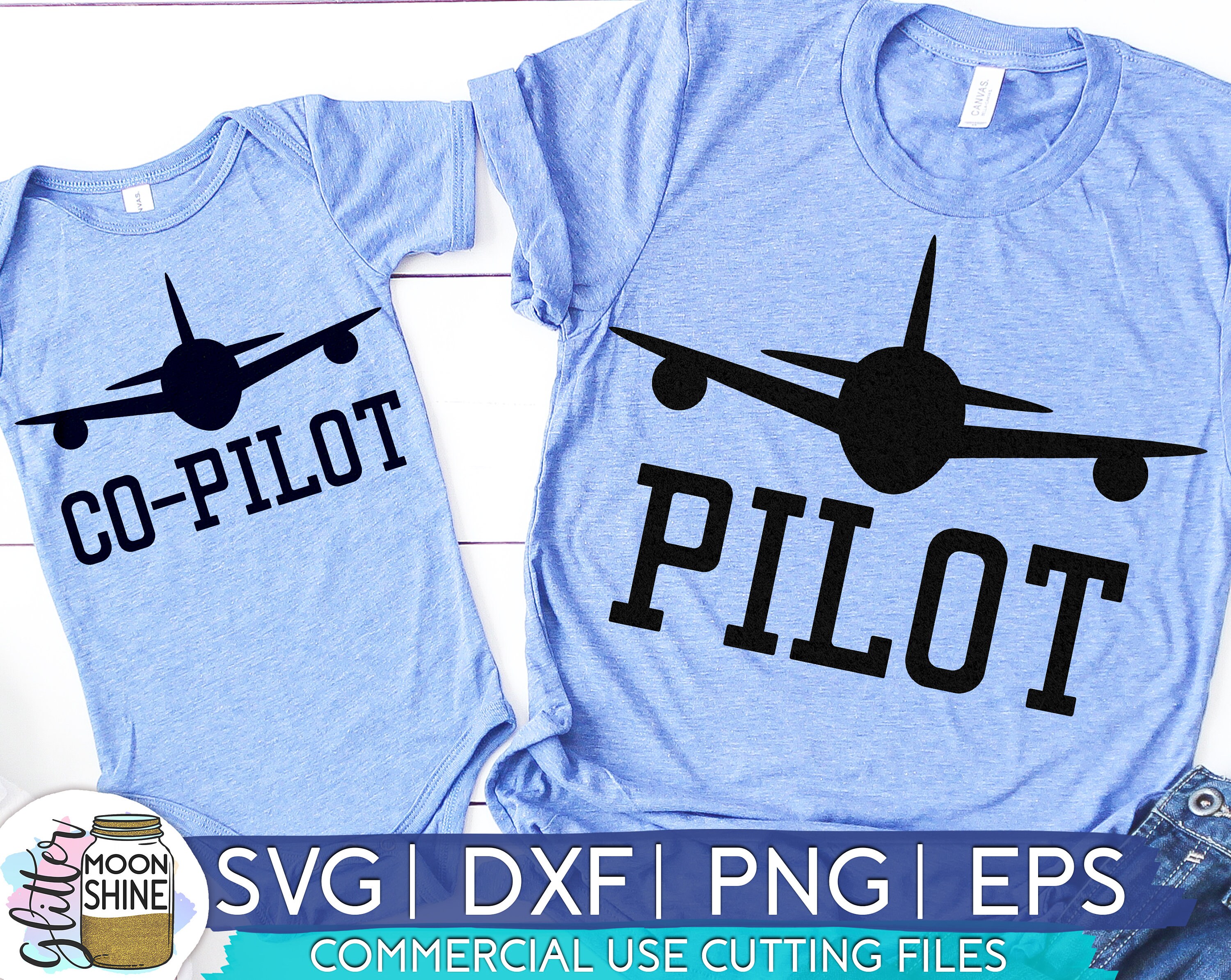 Pilot and Co-Pilot Set Of 2 svg eps dxf png Files for Cutting | Etsy
