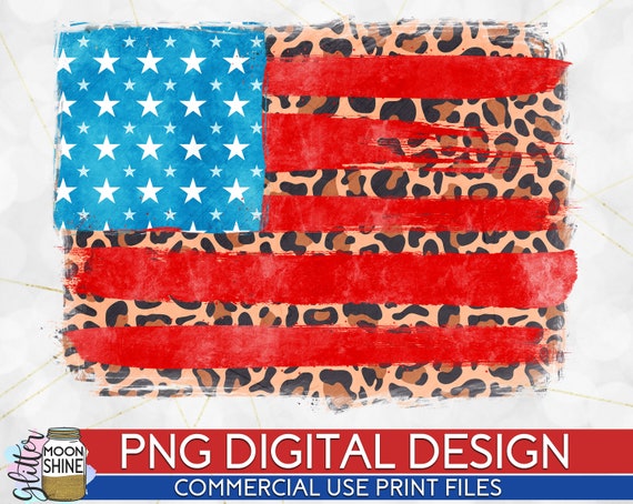 Leopard Grunge Flag PNG Print File for Sublimation or Print | Etsy