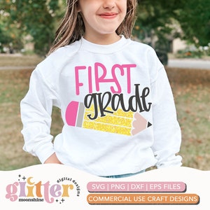 First Grade Pencil Svg Eps Dxf Png Cutting Files for Silhouette Cameo ...