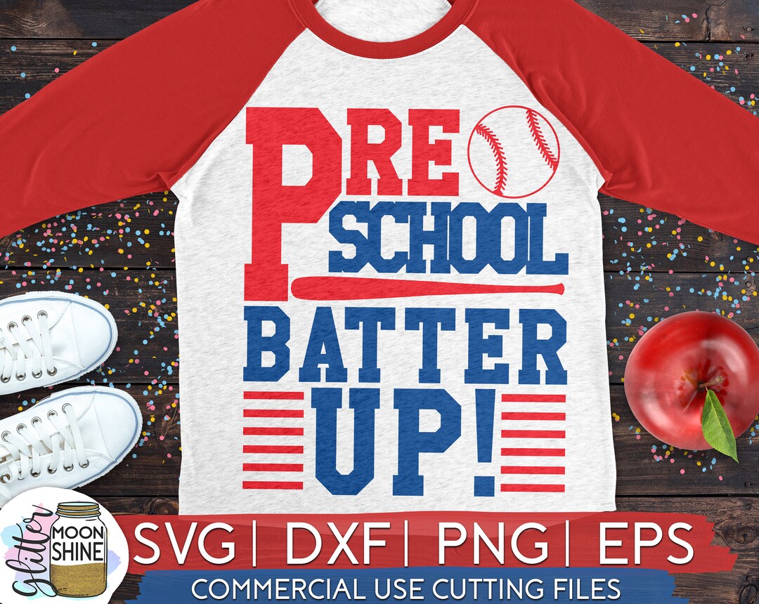 Preschool Batter up Svg Dxf Eps Png Cutting Files for Silhouette Cameo ...