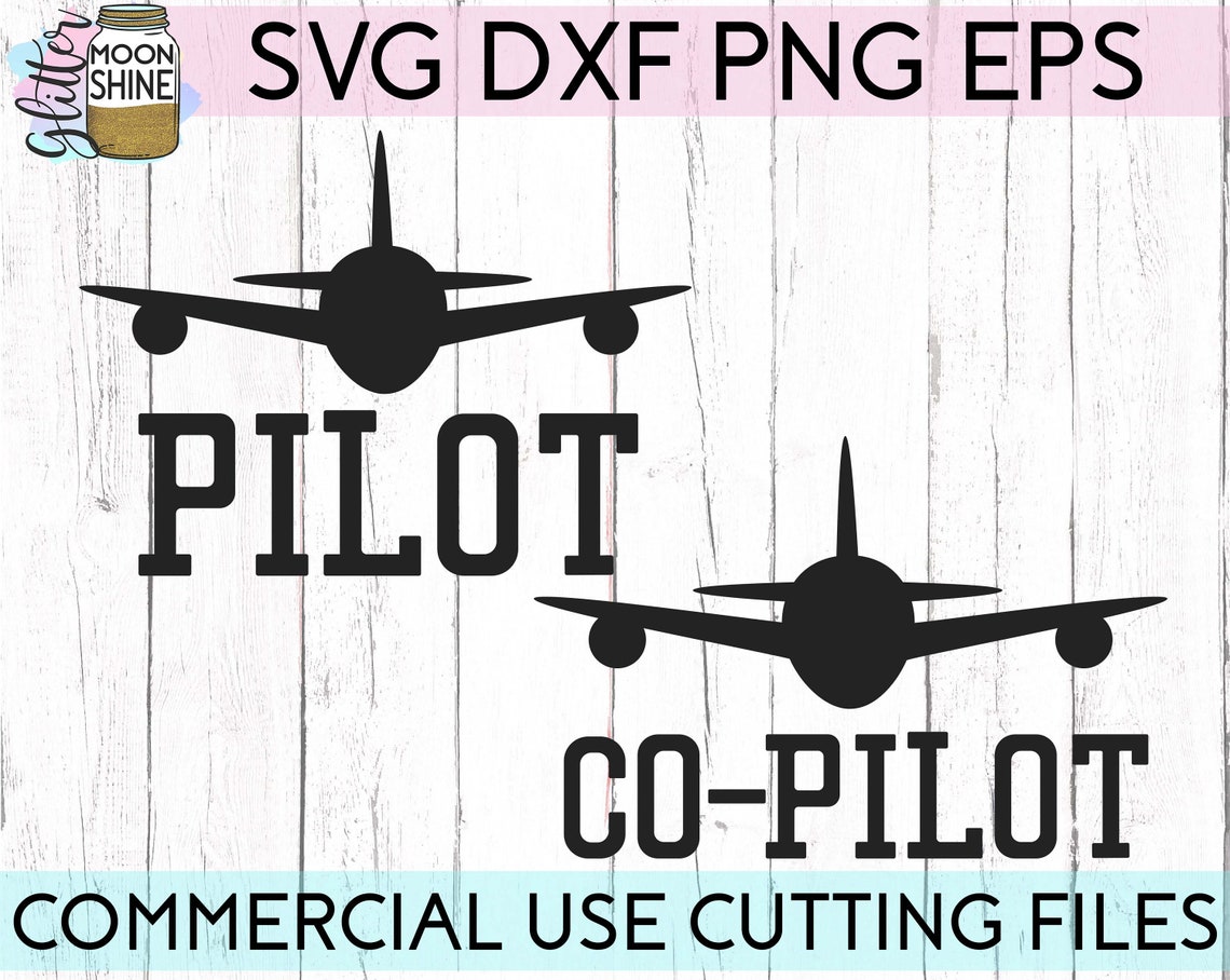Pilot and Co-pilot Set of 2 Svg Eps Dxf Png Files for Cutting | Etsy