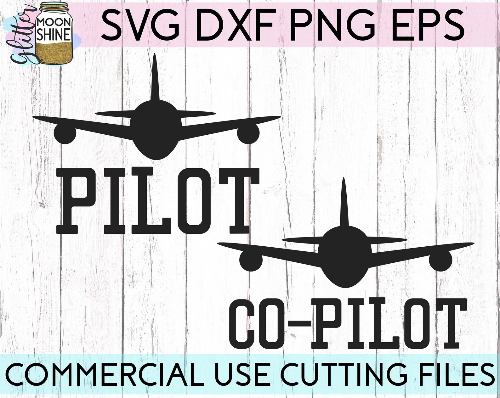 Pilot and Co-pilot Set of 2 Svg Eps Dxf Png Files for Cutting | Etsy
