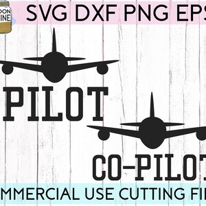 Pilot and Co-pilot Set of 2 Svg Eps Dxf Png Files for Cutting Machines ...