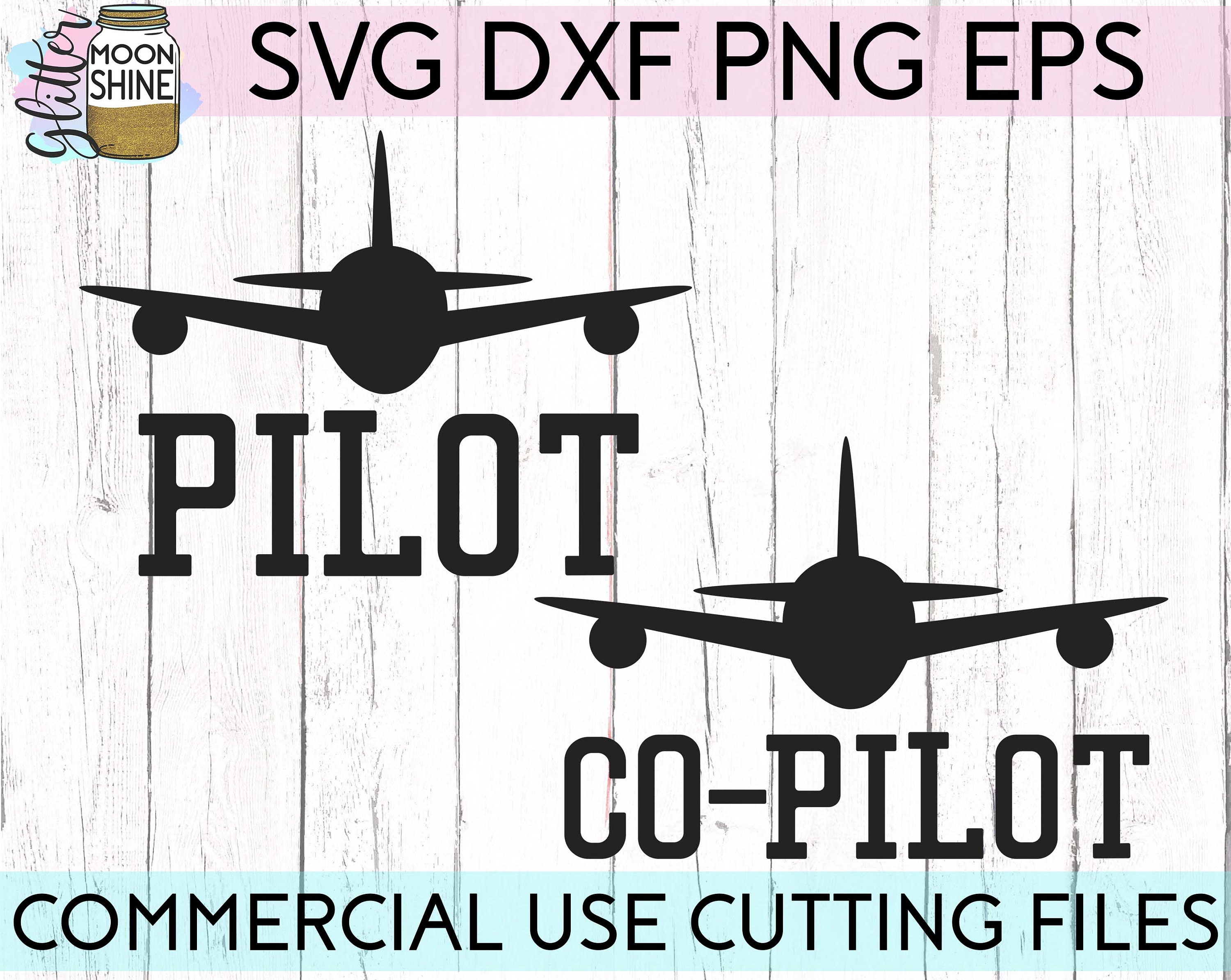 Pilot and Co-Pilot Set Of 2 svg eps dxf png Files for Cutting | Etsy