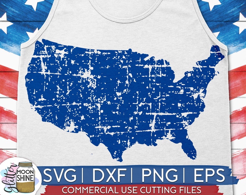 Distressed United States Map Svg Dxf Eps Png Files for Cutting - Etsy