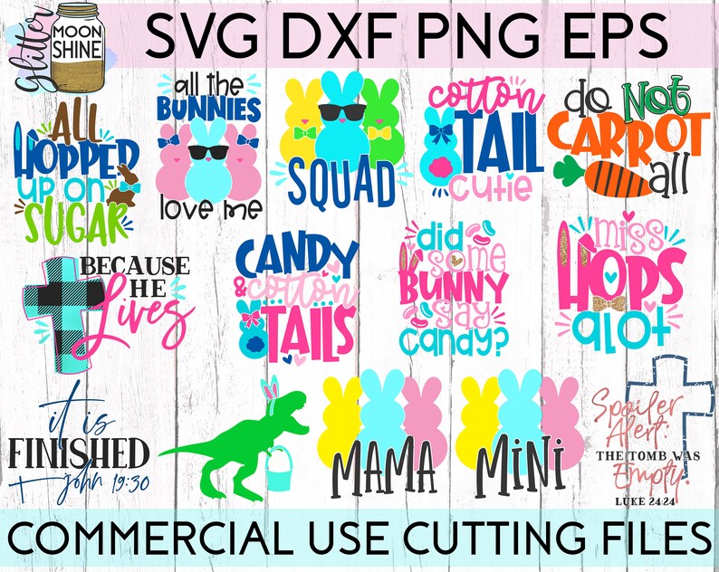 BIG Easter Bundle of 45 Svg Eps Dxf Png Files for Cutting - Etsy