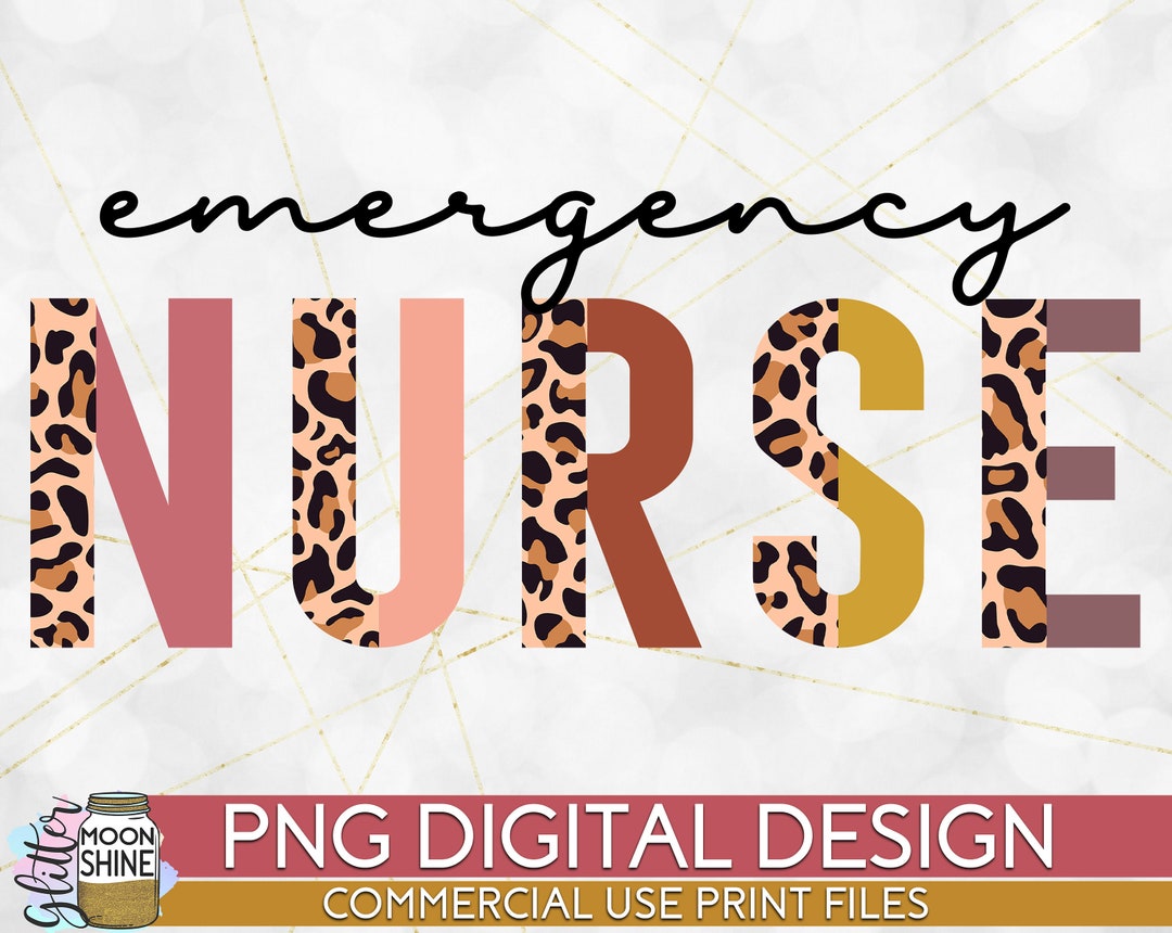 Emergency Nurse Half Leopard PNG Print File for Sublimation or Print ...