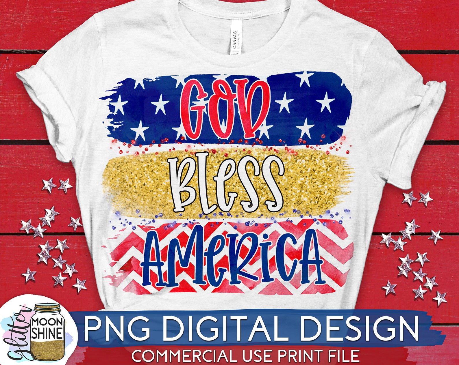 God Bless America Gold PNG Print File for Sublimation or - Etsy