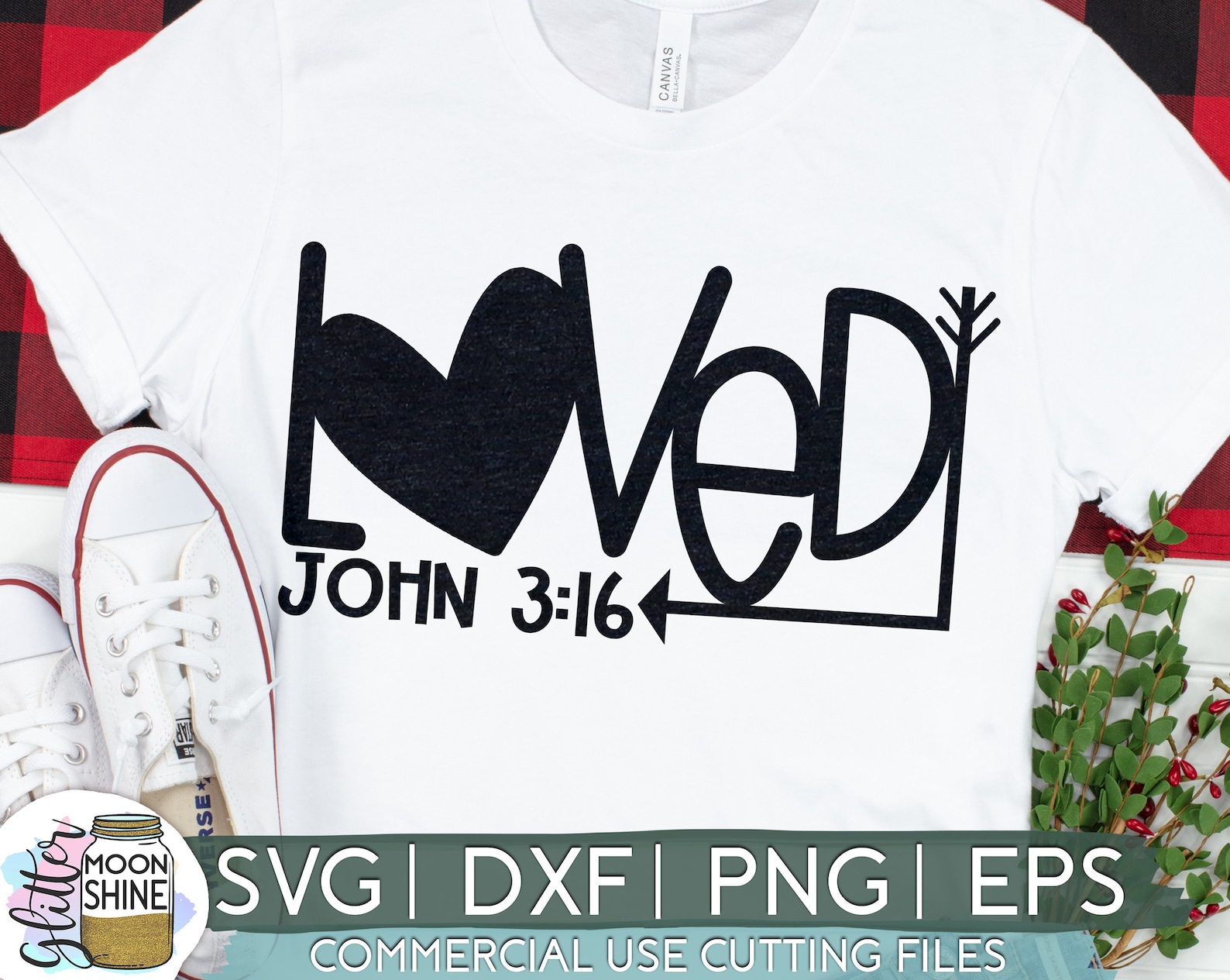 Loved John 3:16 Solid Svg Eps Png Dxf Cutting Files for | Etsy