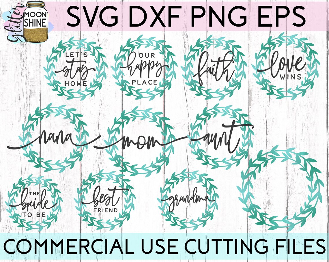 Rustic Wreath Bundle of 46 Svg Eps Dxf Png Files for Cutting | Etsy