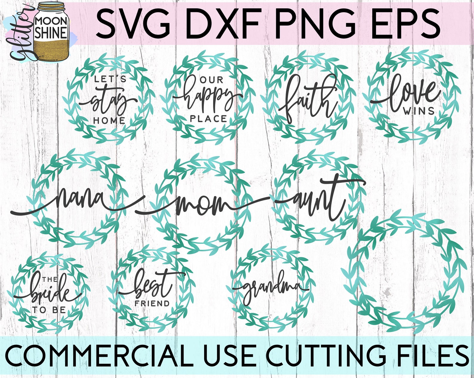 Rustic Wreath Bundle of 46 Svg Eps Dxf Png Files for Cutting | Etsy