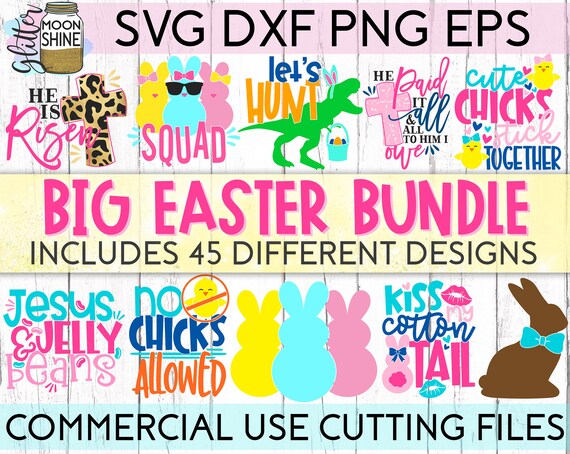BIG Easter Bundle of 45 Svg Eps Dxf Png Files for Cutting - Etsy