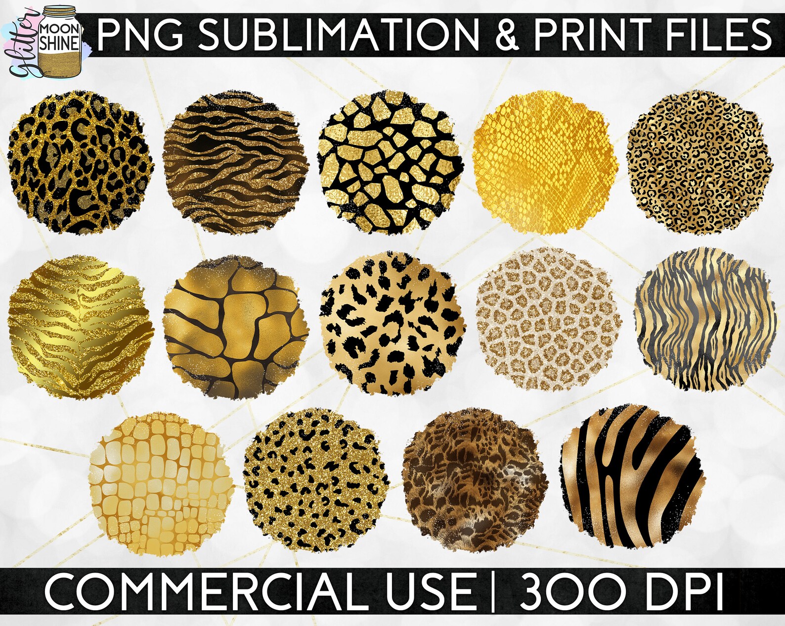 Glam Animal Print Sublimation Background Bundle of 42 2 PNG - Etsy