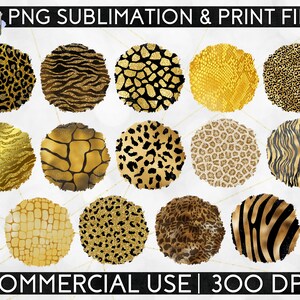 Glam Animal Print Sublimation Background Bundle of 42 #2 PNG Print File ...