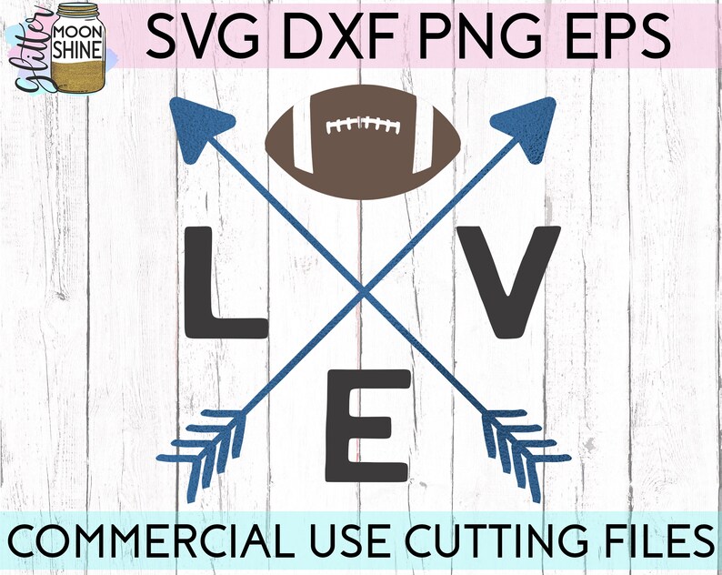 Football Love Svg Eps Png Dxf Cutting Files for Silhouette - Etsy