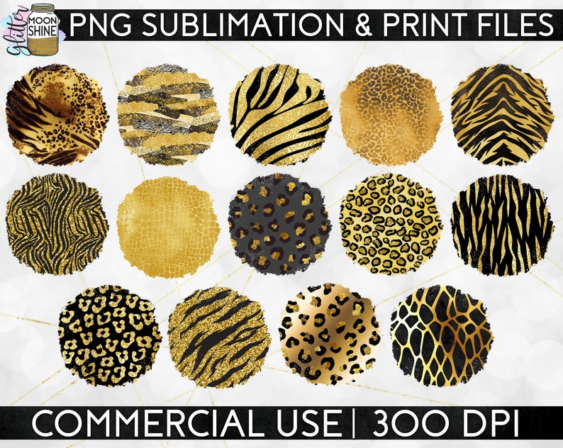 Glam Animal Print Sublimation Background Bundle of 42 PNG - Etsy