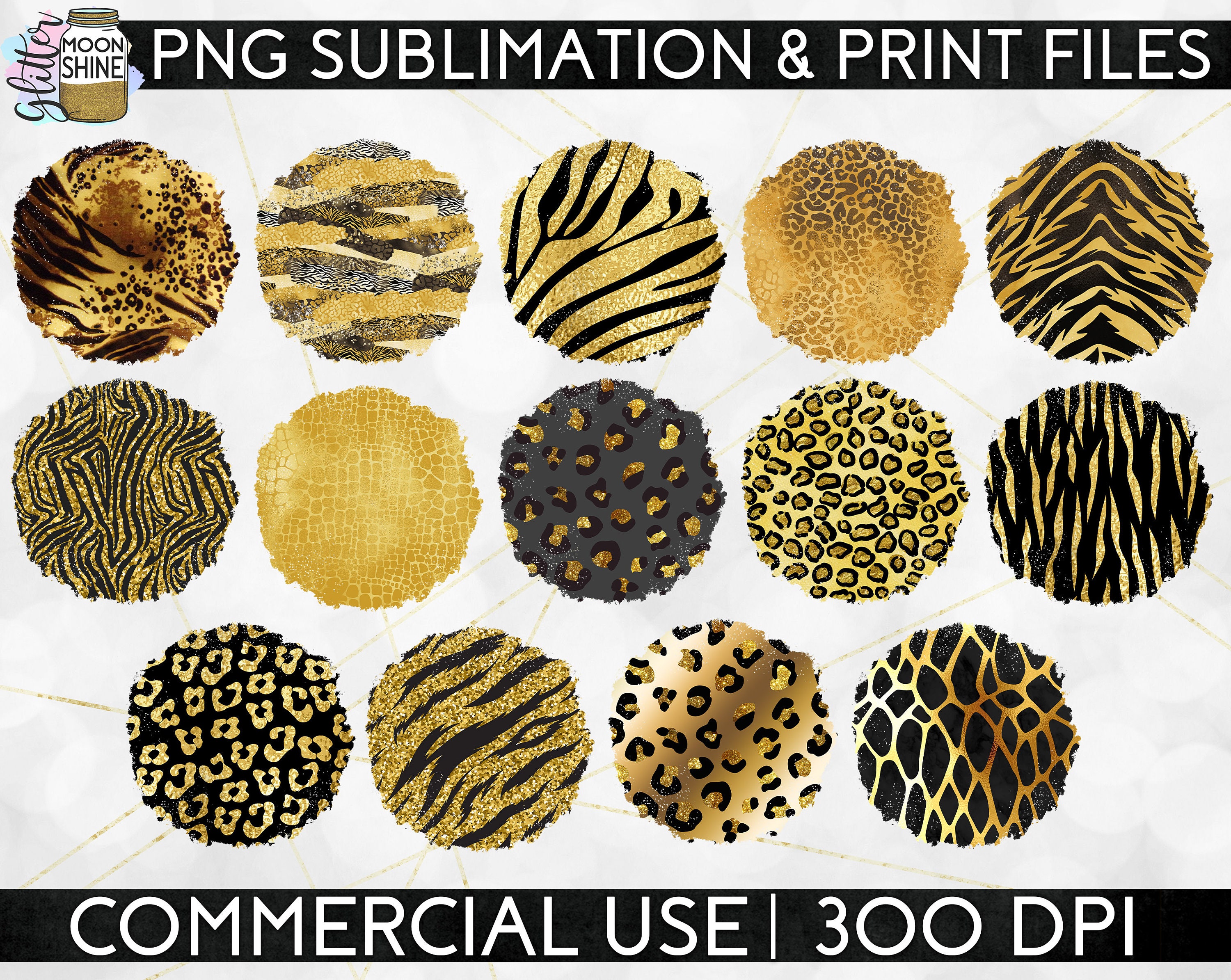 Glam Animal Print Sublimation Background Bundle of 42 PNG - Etsy