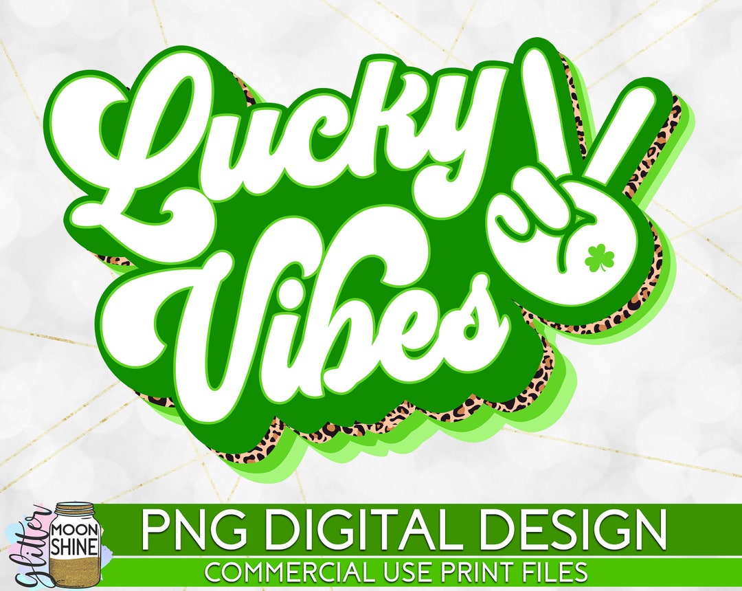 Lucky Vibes Peace Sign Retro PNG Print File for Sublimation or - Etsy