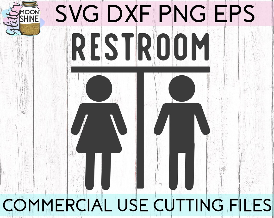 Restroom Sign Design svg eps dxf png Files for Cutting | Etsy