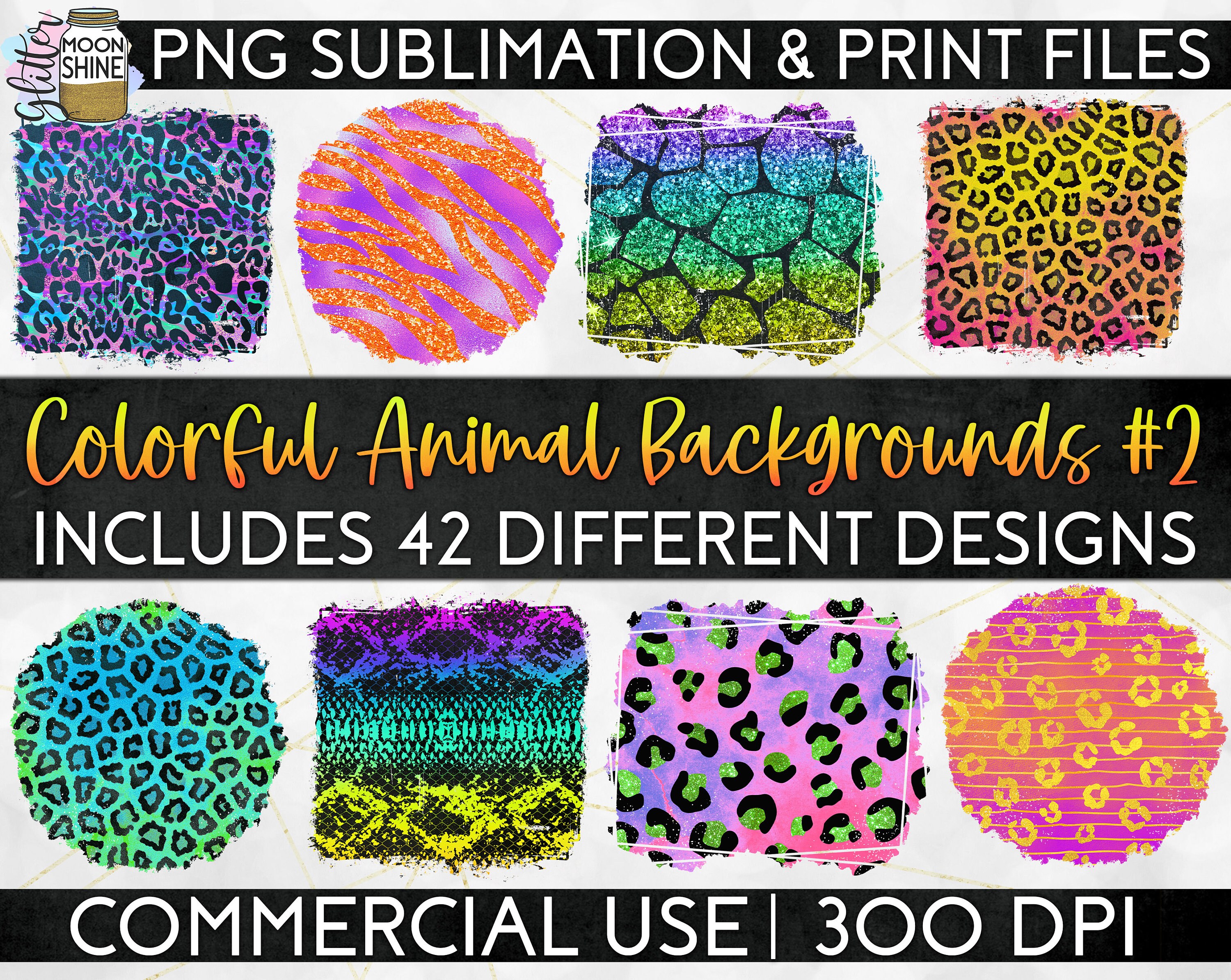 Colorful Animal Print Sublimation Background Bundle of 42 2 - Etsy