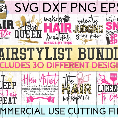 Hairdresser SVG Bundle Hairstylist SVG Cut Files - Etsy