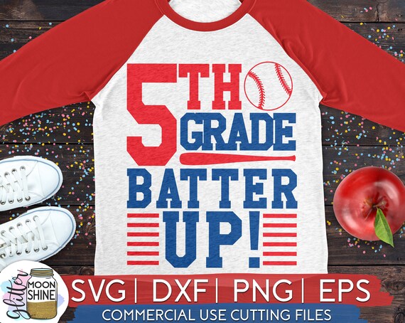 5th Grade Batter up Svg Eps Png Dxf Cutting Files for | Etsy