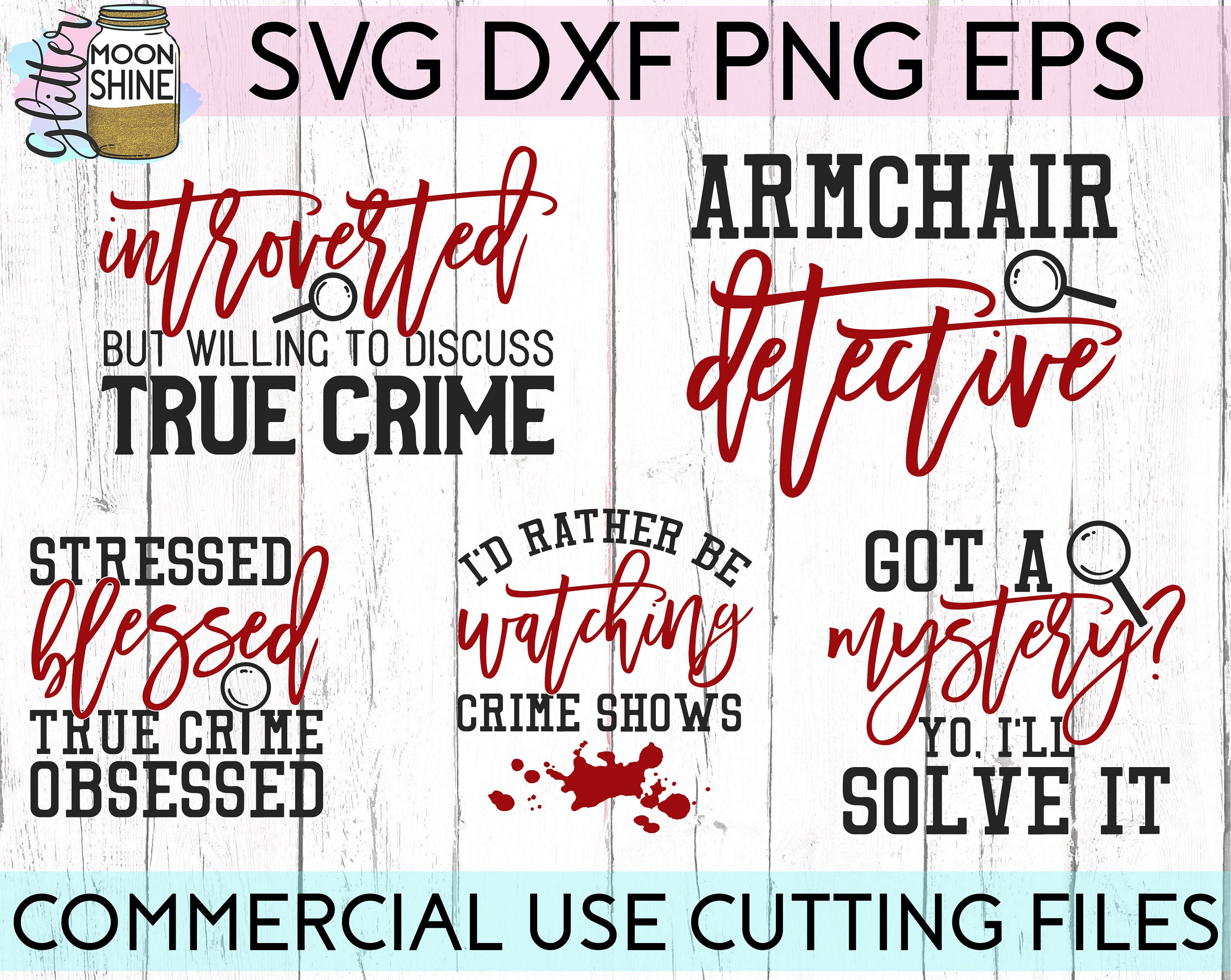 True Crime Bundle of 17 Svg Eps Dxf Png Files for Cutting - Etsy