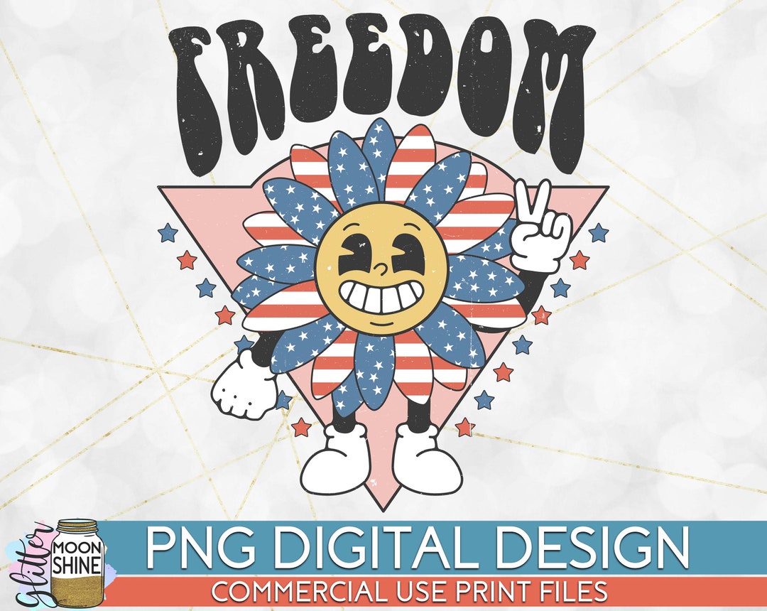Freedom Happy Flower Pink PNG Print File for Sublimation or Print ...