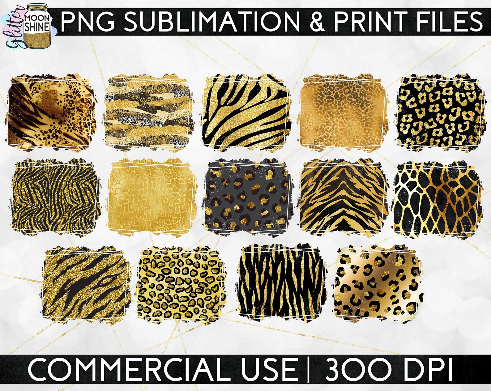 Glam Animal Print Sublimation Background Bundle of 42 PNG - Etsy