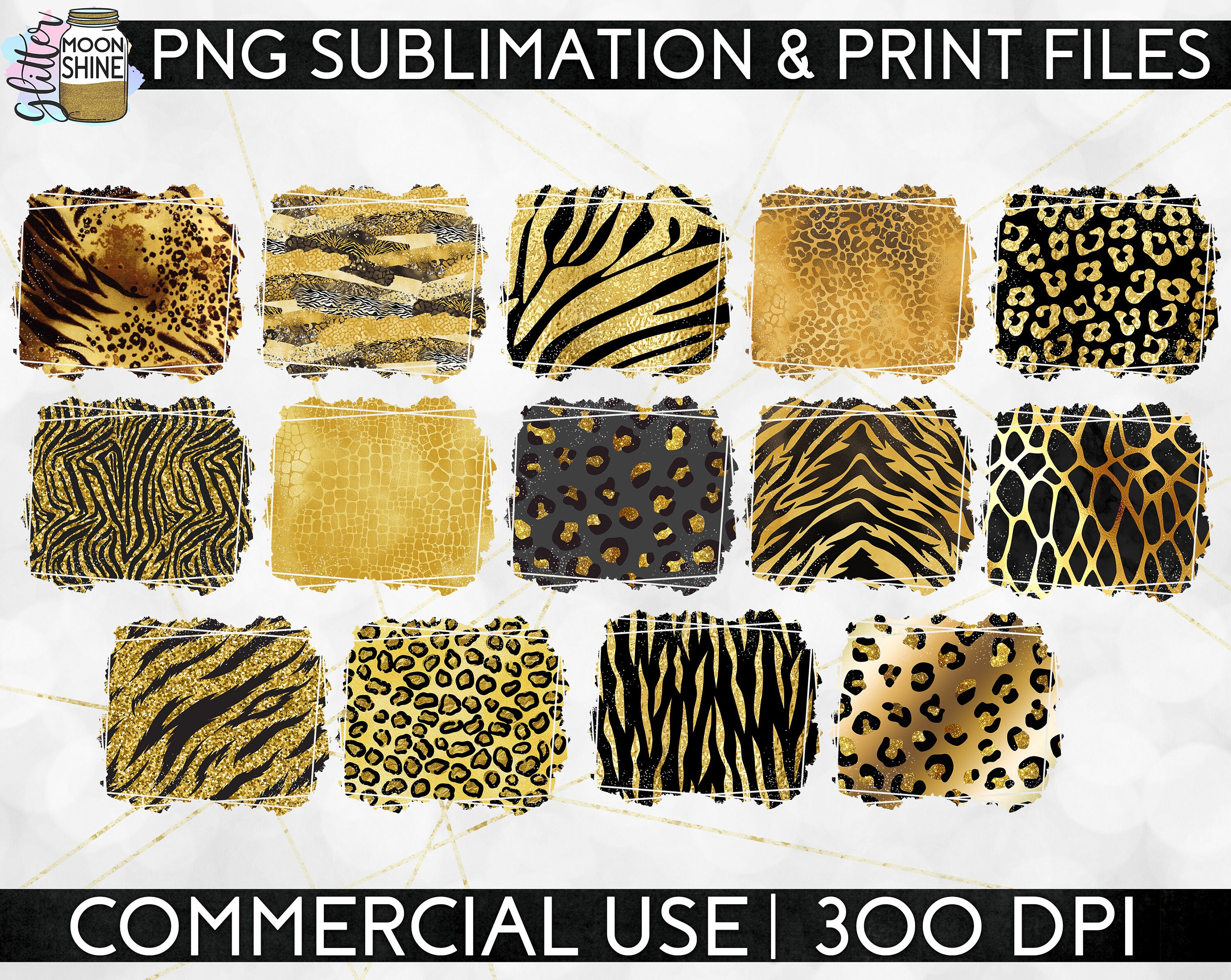 Glam Animal Print Sublimation Background Bundle of 42 PNG - Etsy